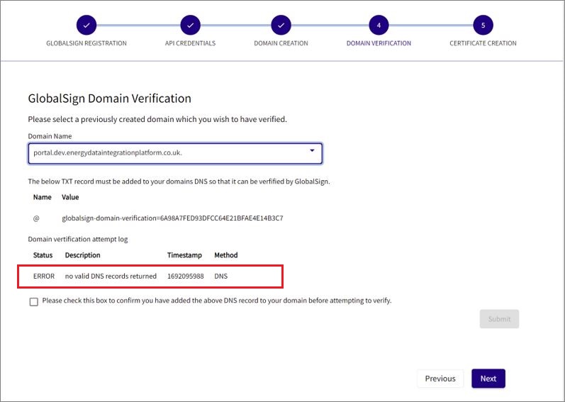 Step 5: Domain verification - Elexon